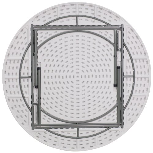 Flash Furniture Kathryn 6' Round All-Occasion Plastic Folding Event Table, Foldable Portable Banquet Table for Indoor/Outdoor Events, White