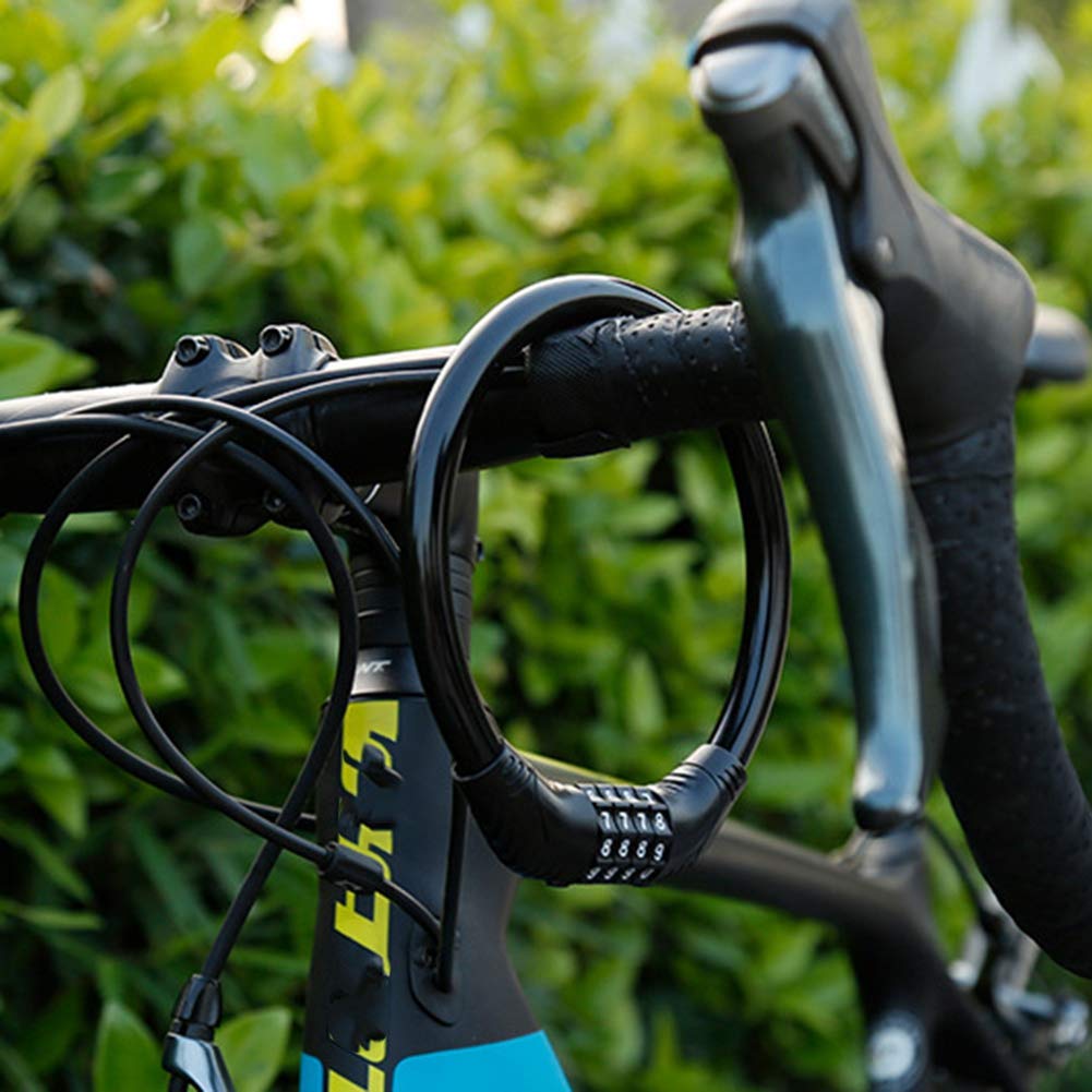 GFHFG Digital Bicycle Chain Lock Mountain Bike Lock Portable Security Anti-Theft Lock Bike Cable Code Password Lock-Black