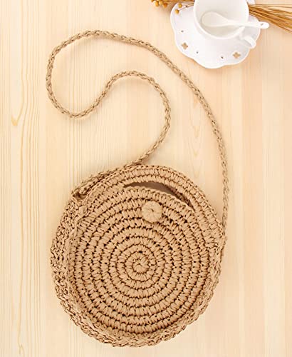 Handwoven Straw Bag for Women Lightweight Shopping Tote Handbag Purse Boho Bag