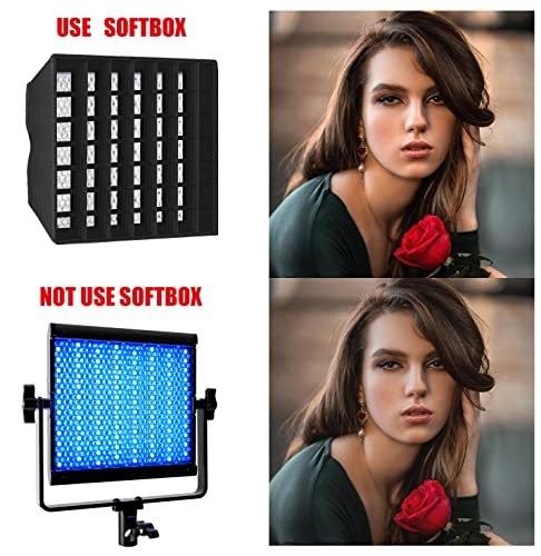 GVM 850D RGB LED Video Lights with 2 Softboxes Stand, 360 ° Full Color Video Lighting Panel with App Control,2 Packs Photography Lighting Kit 40W CRI 97+ for Web Conference, YouTube, Studio, Zoom