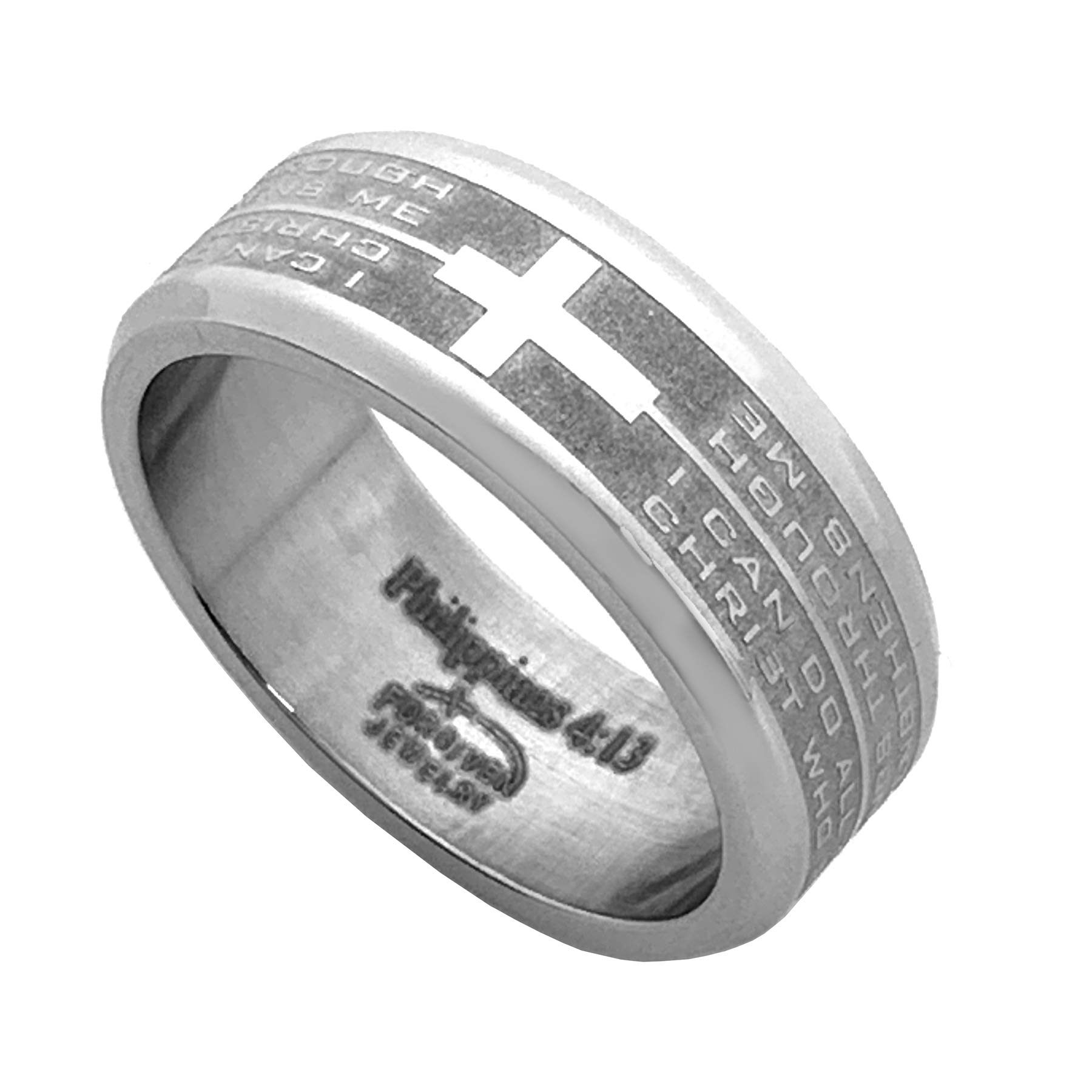 FORGIVEN JEWELRY I Can Do Cross Stainless Steel Ring size 11