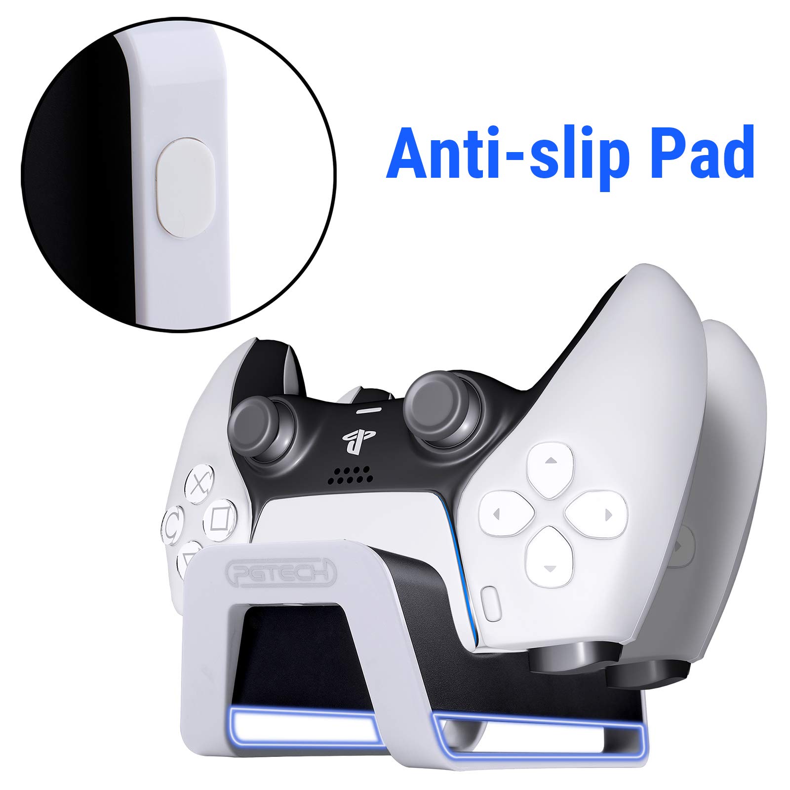 GamArtts PS5 Controller Charger Station, Hollow-Out Design Dual Playstation 5 Controller Dock Fast Charger USB Type-C Charger Dock for PS5 Dualsense Controller