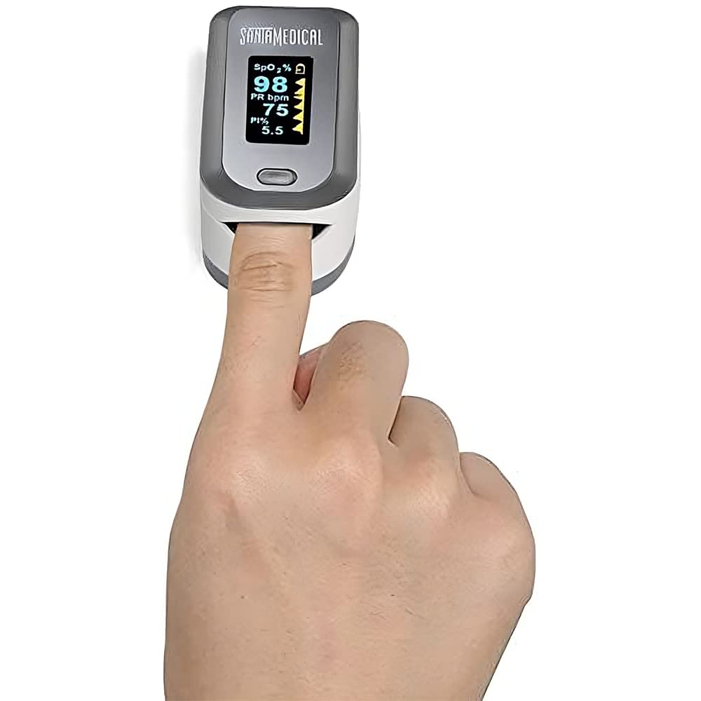 Finger Pulse Oximeter, (SpO2) Blood Oxygen Saturation Monitor with Pulse Rate Measurements and Pulse Bar Graph, Digital Reading LED Display