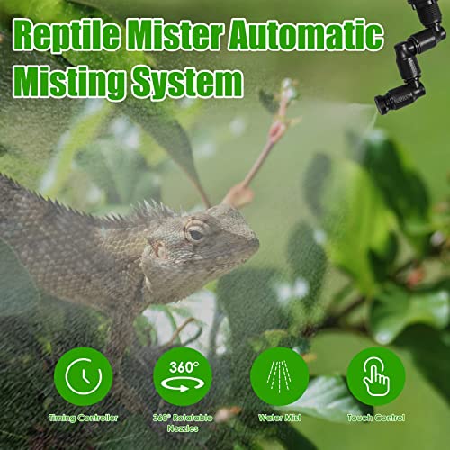 Reptile Humidifier, Smart Sprayer, Automatic Mister for Reptiles, 360°Adjustable Misting Spray System Adjustable Spray Nozzles for Reptiles Chameleons Herbs