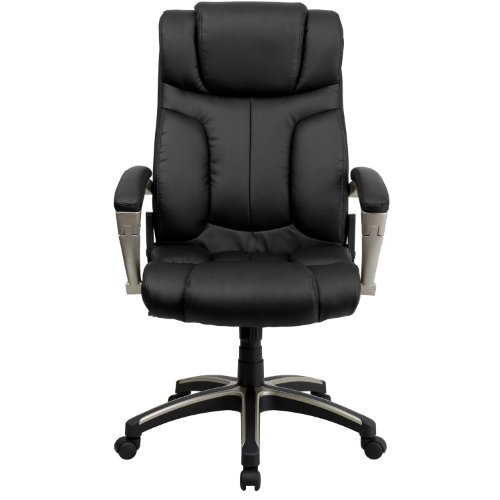 Flash Furniture Hansel High Back Folding Black LeatherSoft Executive Swivel Office Chair with Arms