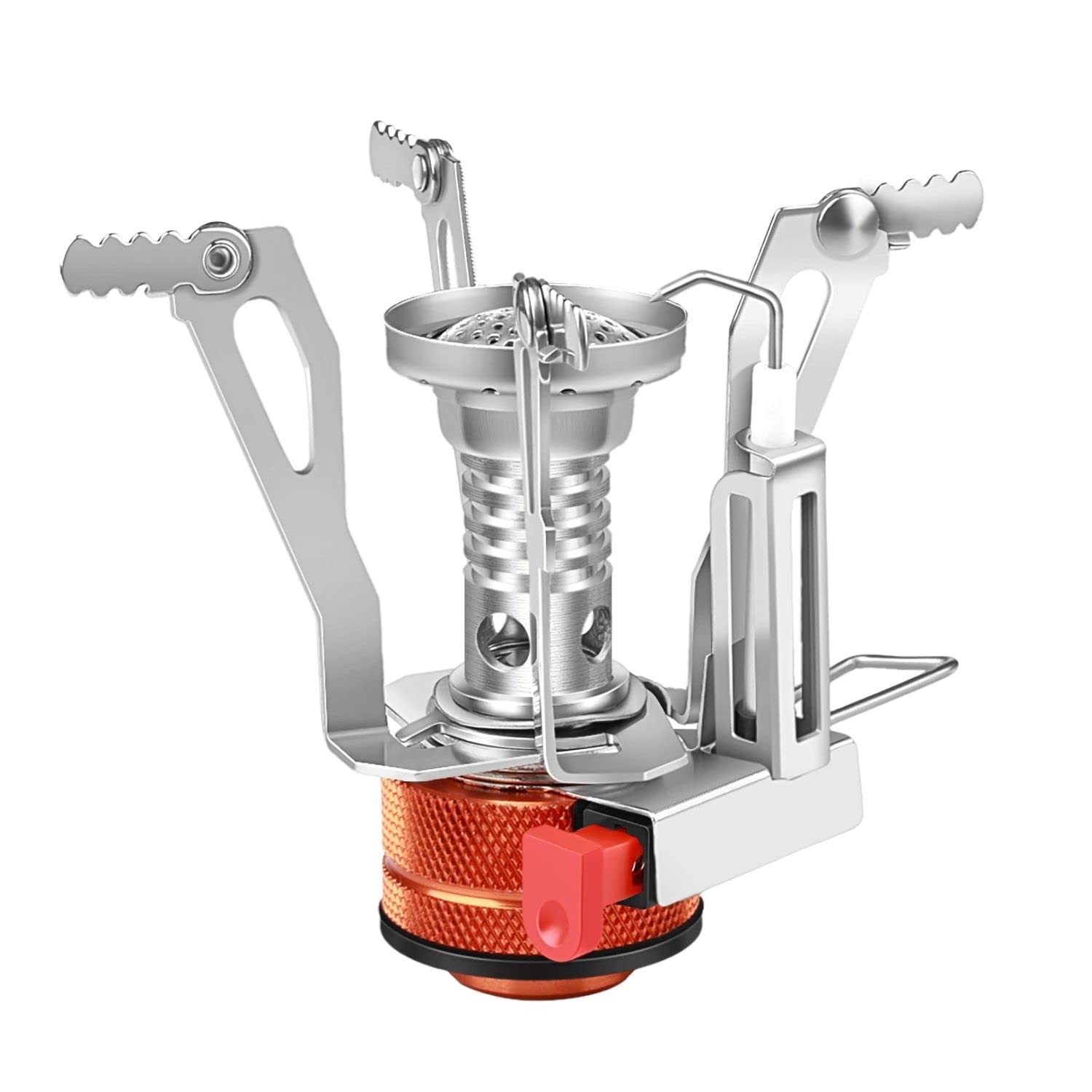 Flexzion Camping Backpack Stove - Lightweight and Portable Backpacking Stove for Camping, Hiking, Outdoor Cooking - Small Camping Stove with Piezo Ignition