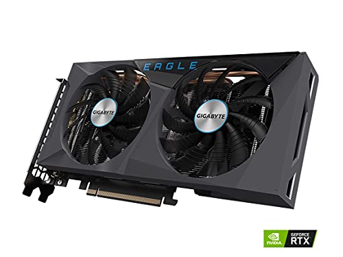 Gigabyte GeForce RTX 3060 Ti Eagle OC 8G (REV2.0) Graphics Card, 2X WINDFORCE Fans, LHR, 8GB 256-bit GDDR6, GV-N306TEAGLE OC-8GD REV2.0 Video Card