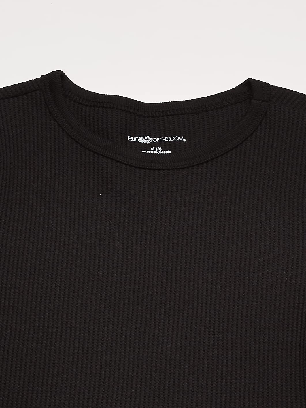 Fruit of the Loom boys Premium Thermal Waffle Underwear Base Layer Set, Black, 7-Jun US