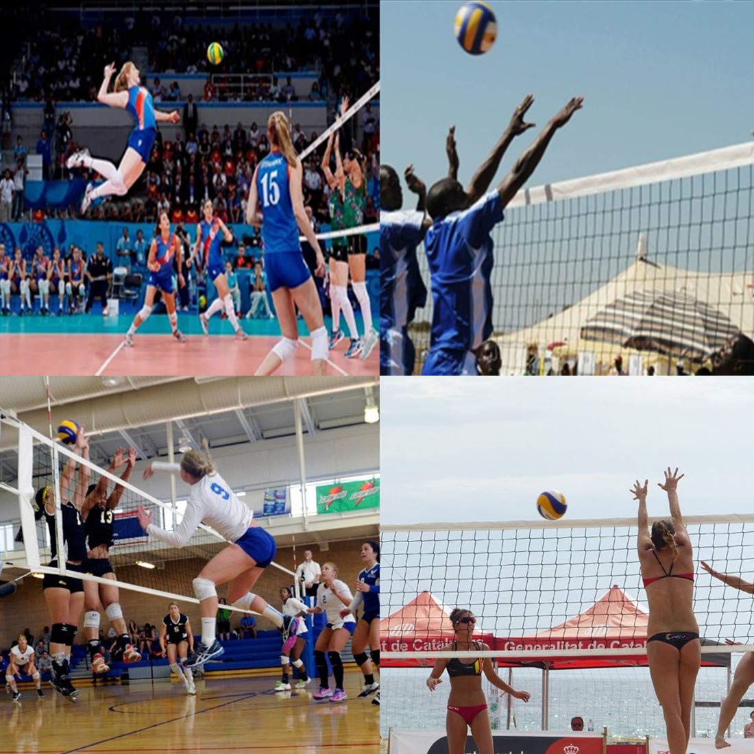 FUTISKY Volleyball Net 32 FT x 3 FT Beach Ball Net Portable Official Standard Size Indoor Outdoor Sports Training Equipment/Without Frame