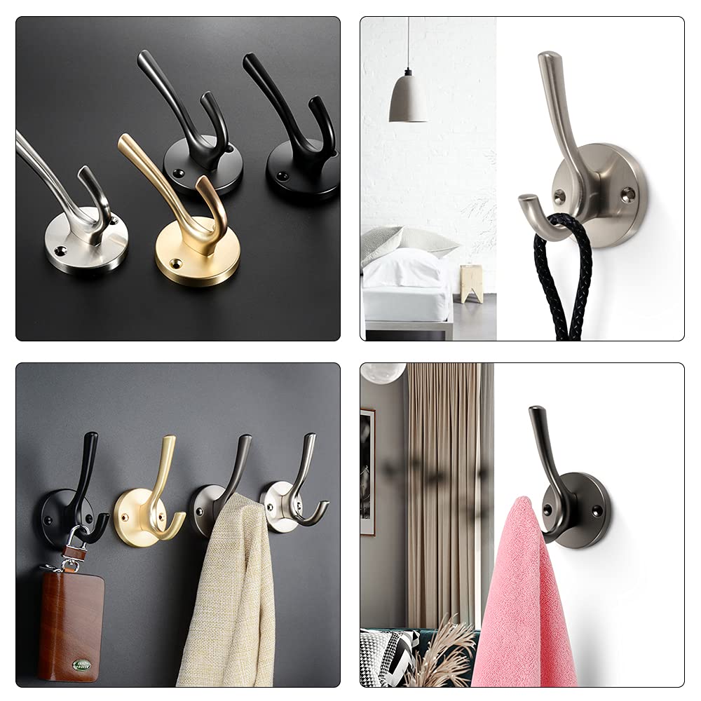 ZUONAI Coat Hooks 8 Pack Bathroom Hooks for Wall Robe Hook Decorative Metal Clothes Hooks for Hanging Coats and Hat Hooks Towel Hooks for Bathrooms