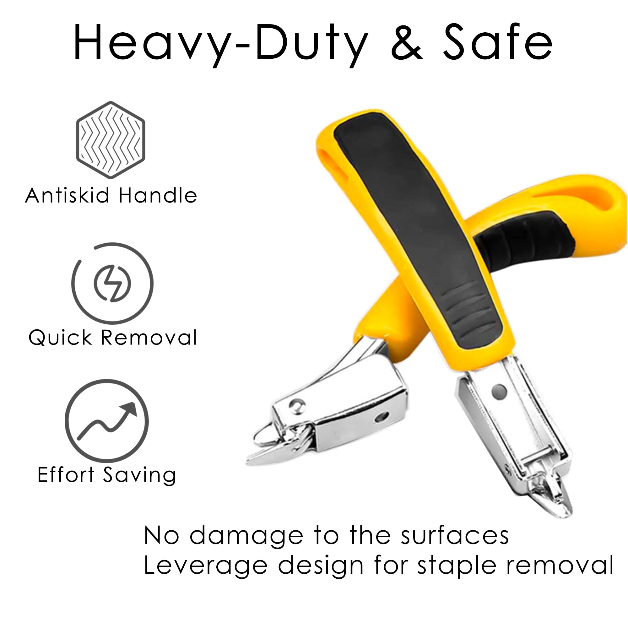 GEARLINTON Staple Remover Heavy Duty Staple Puller, Upholstery Tool Industrial Staple Remover for Furniture, Floor, Carpet, Carton (3 Pack, Blue)