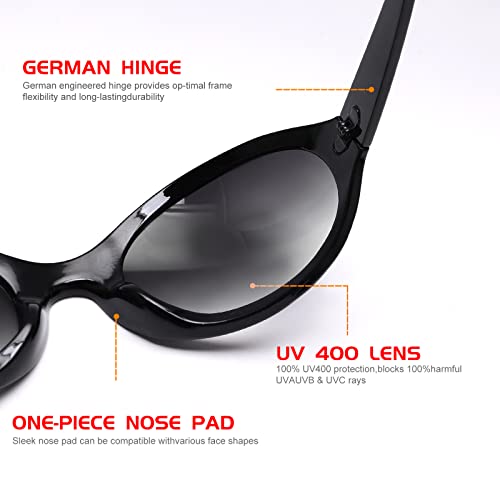 GUVIVI Oversized Oval Womens Trendy Wrap Around sunglasses Driving Sun Glasses UV Protection Sunnies