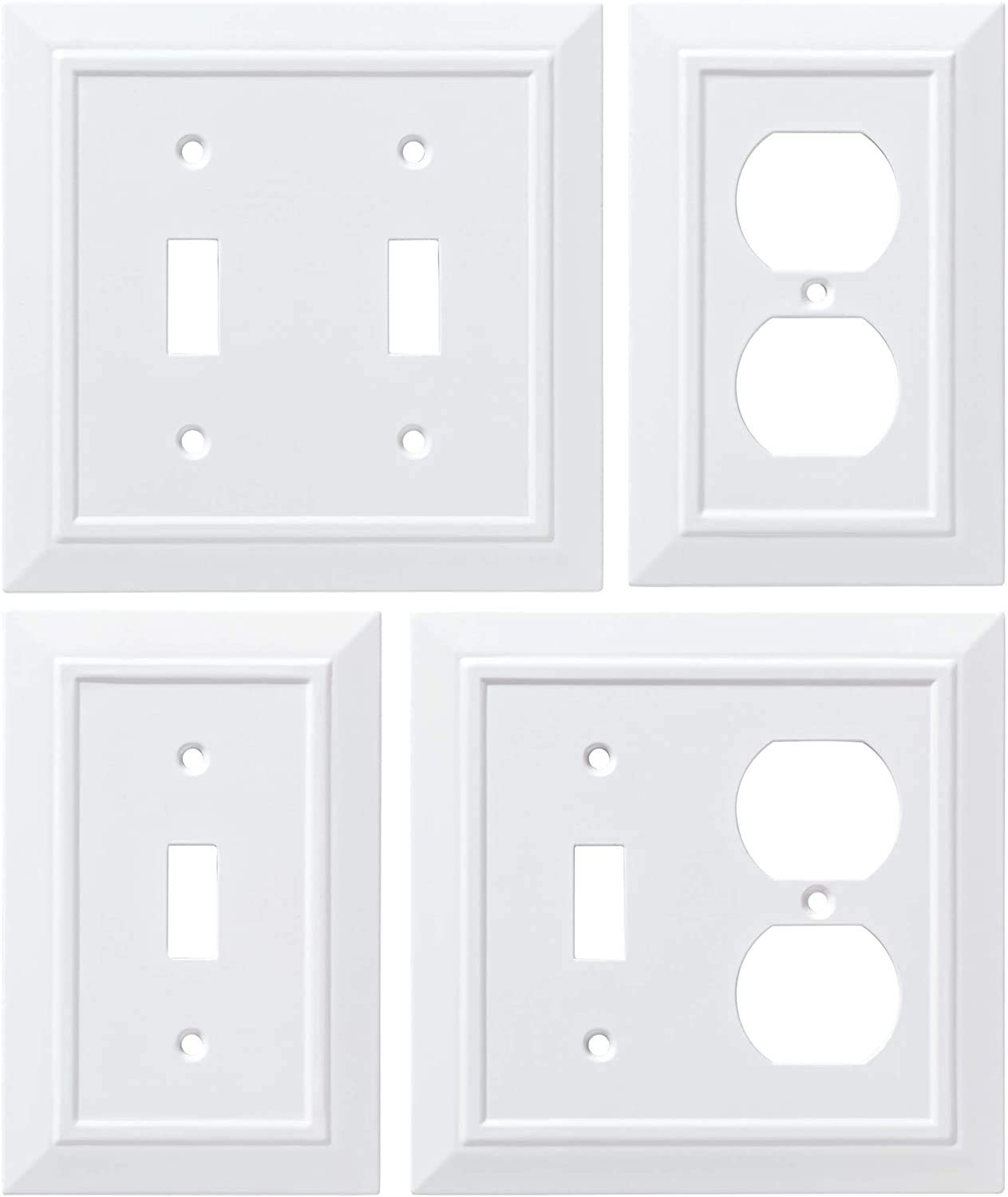 Franklin Brass Classic Architecture (1-Pack) Decorative Light Switch Cover Pure White 3-Gang Decorator/Rocker Wall Plate Triple Switch Plate Cover Electrical Outlet Covers W35250-PW-C
