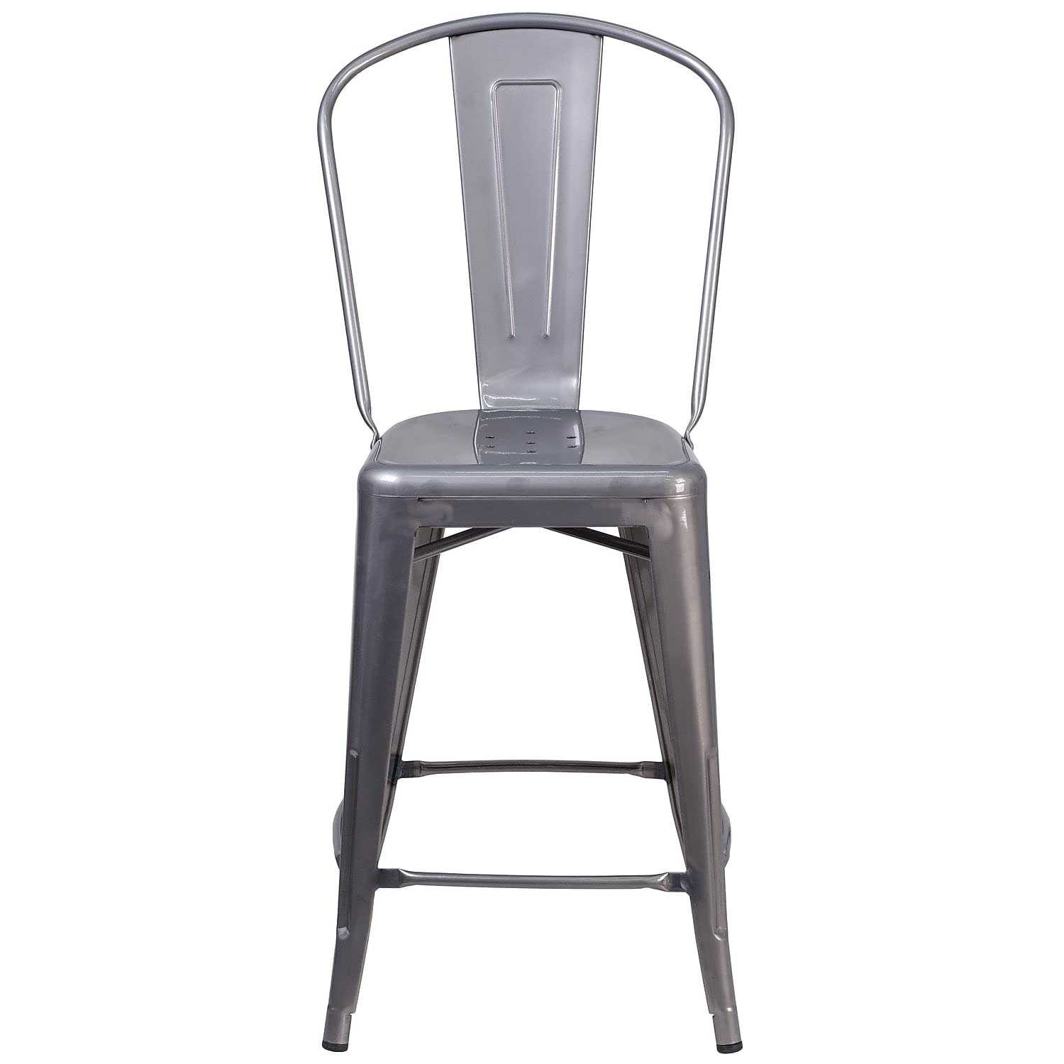 Flash Furniture Lincoln 24'' High Clear Coated Indoor Counter Height Stool with Back