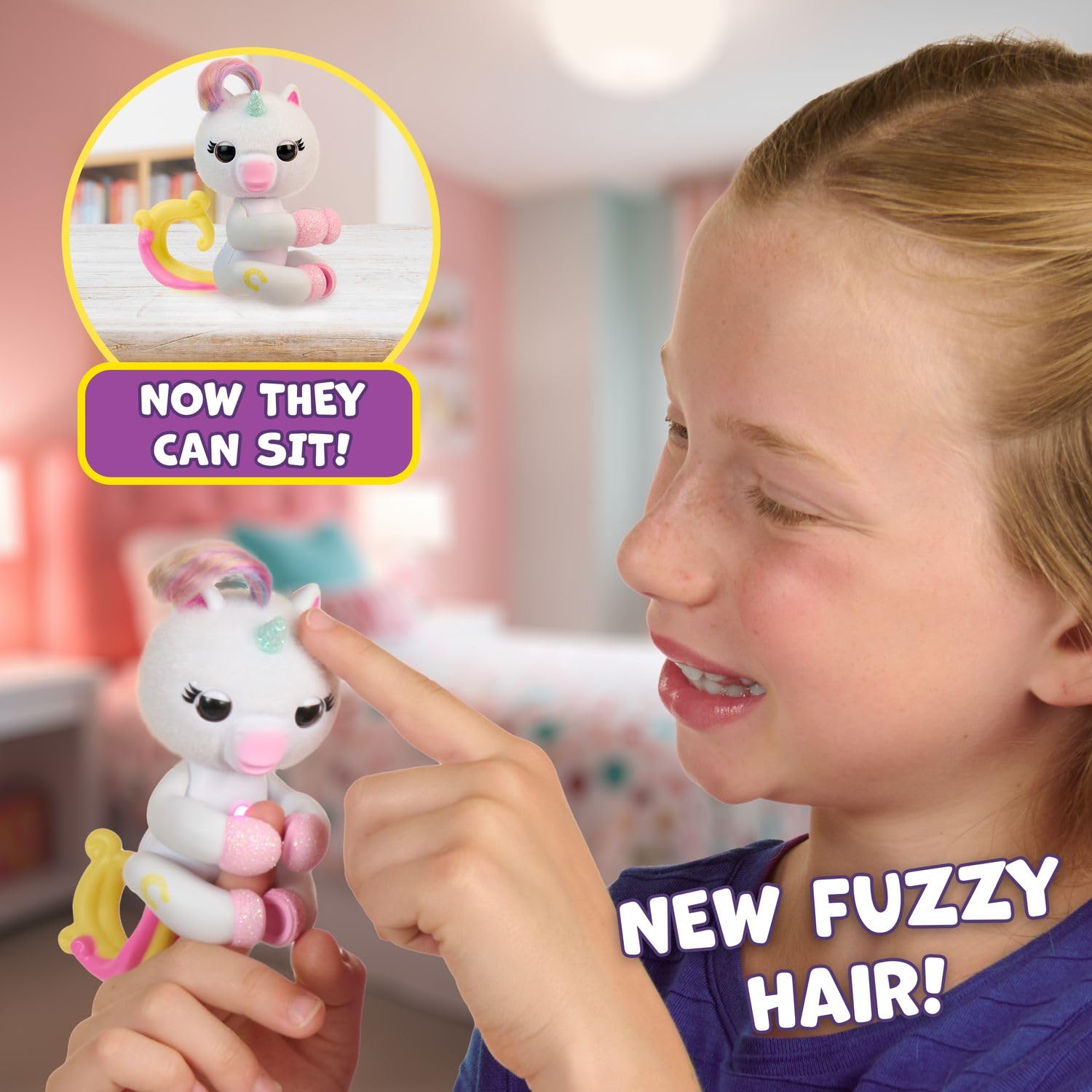 Fingerlings 2023 New Interactive Baby Unicorn Reacts to Touch β 70+ Sounds & Reactions β Lulu (White)