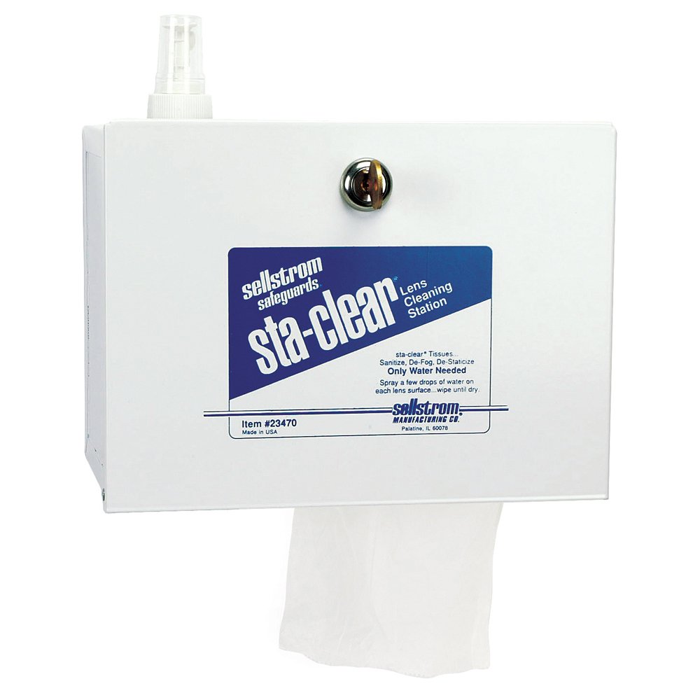 Sellstrom Lens Cleaning Tissues Station / Kit with Water Pump Spray Bottle, S23470