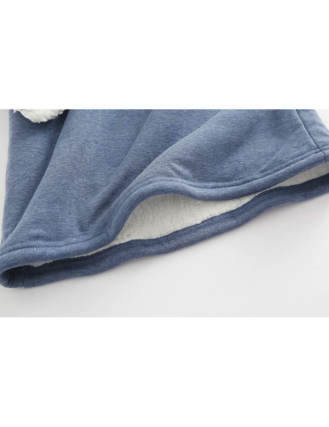 Gihuo Women's Winter Sherpa Fleece Lined Crew Neck Long Sleeve T Shirt (Blue, Large)