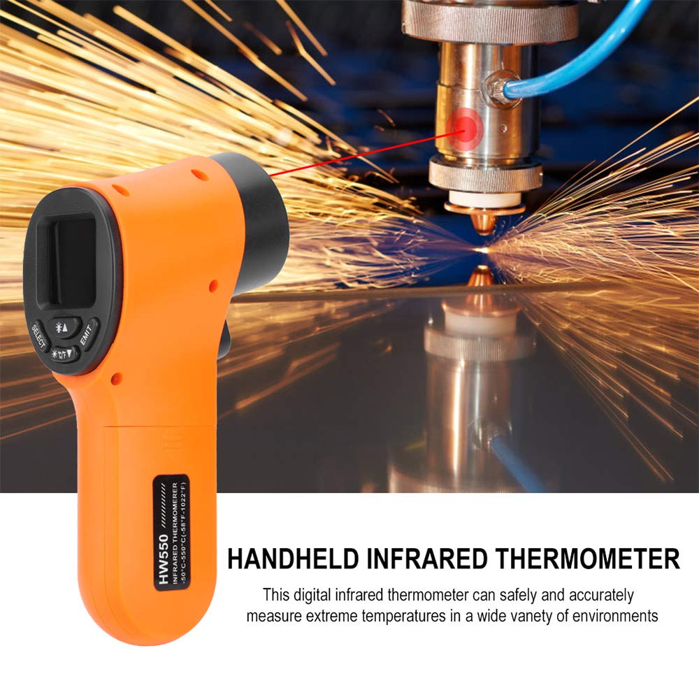 GoolRC Handheld Non-Contact Digital Infrared Thermometer Pyrometer Aquarium LCD Laser Thermometer Outdoor Industrial Thermometer -50~550 C (Not Accurate for Human Temperature),Battery Not Included