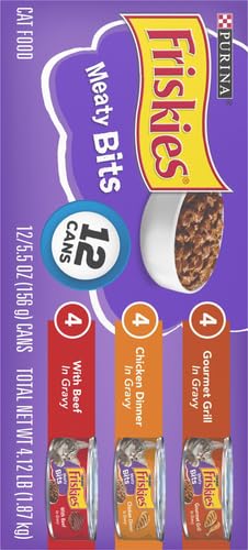 Friskies Wet Cat Food, Meaty Bites, 3-Flavor Variety Pack, 5.5-Ounce Can, Pack Of 12