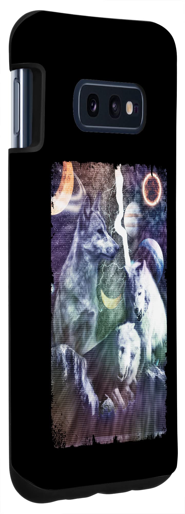 Galaxy S10e Wolf Winter Galaxy Planets Space Wolves Case