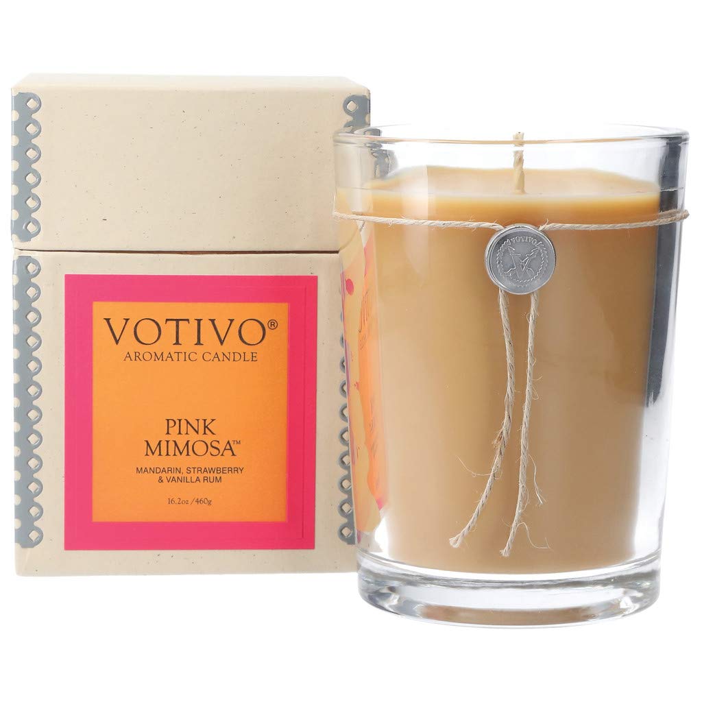 VOTIVO 16.2oz Large Aromatic Soy Blend Candle, Highly fragranced Luxury Home décor-Teak