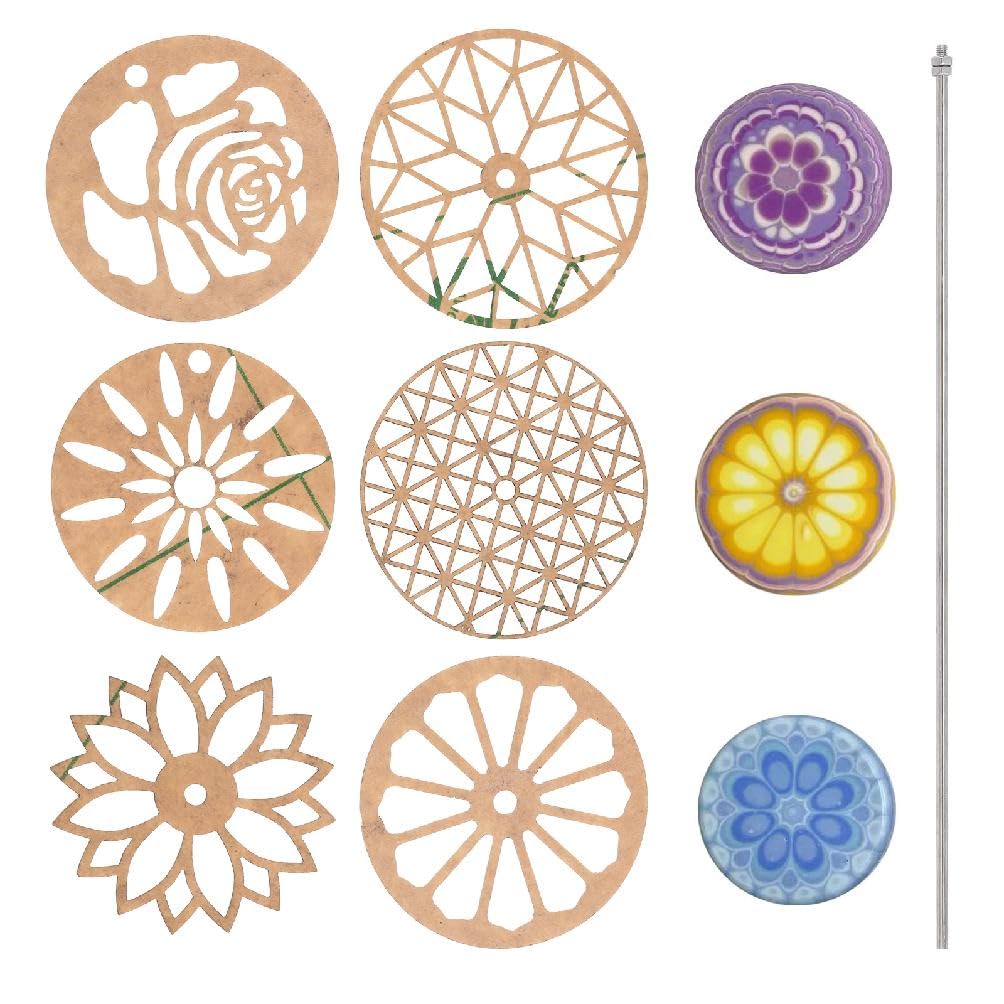 For Creative Soap Mold Tools Set Includes 6 Pcs 7cm Round Flower Templates 1 Pc Stainless Steel Rod 1 Pc Clear Storage B Soap Making Supplies Kit For Adults Kids