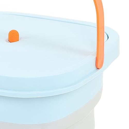 Foldable Small Portable Washer, Laundry Machine with Drain Basket, Rechargeable Collapsible Bucket, Travel Washer, Portable Mini Washing Machine for Apartment, Camping, RV,