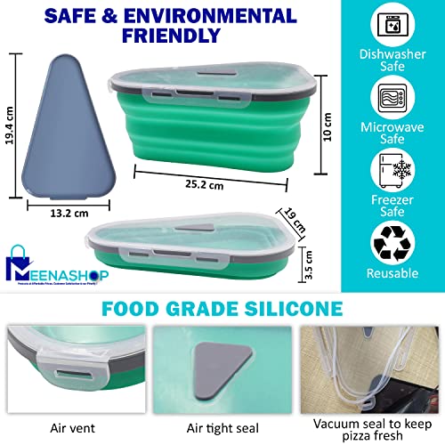 Reusable Pizza Storage Container Collapsible β Microwavable Trays β Pizza Saver β Leftover Pizza β School, Office