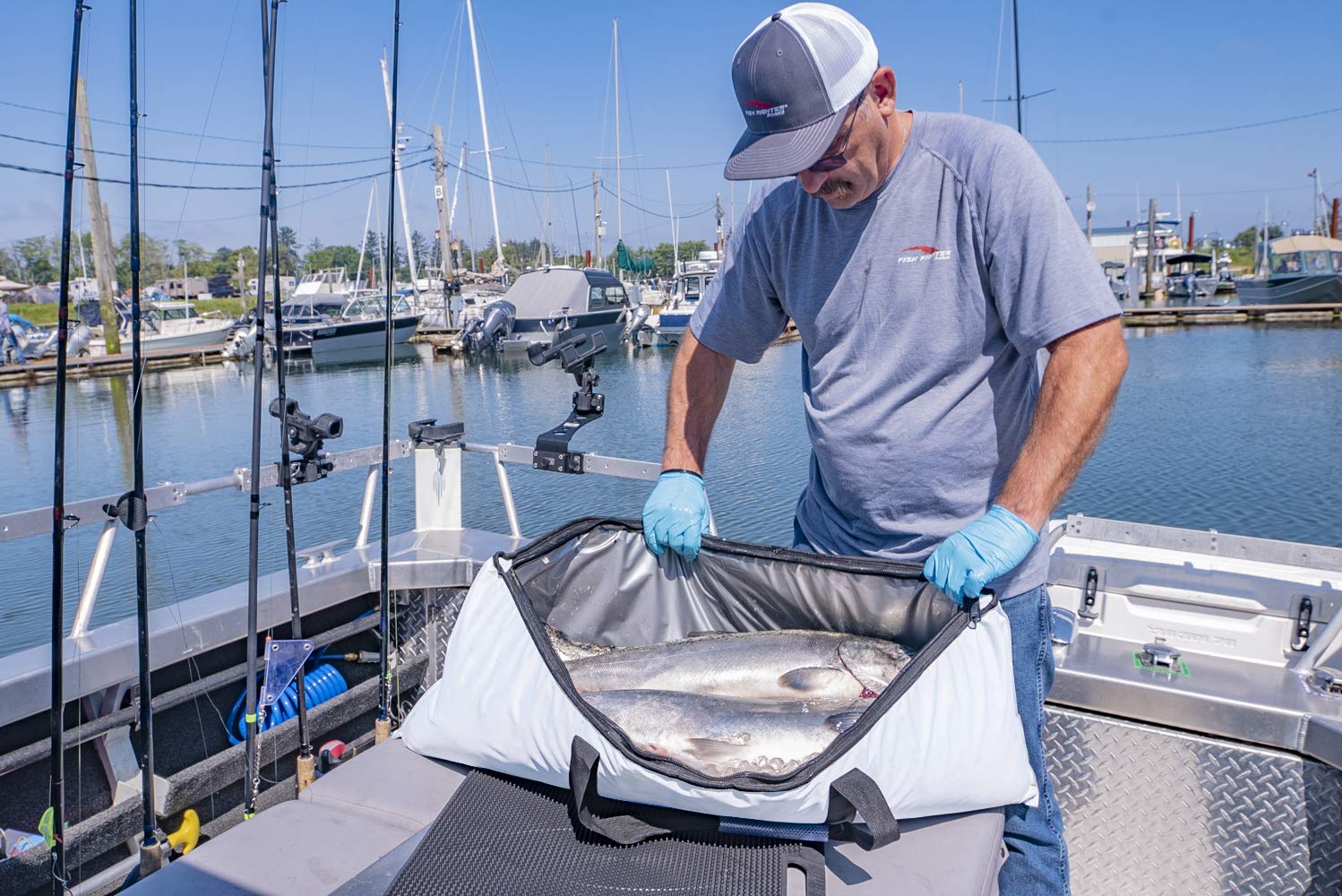 Fish Fighter 48 Inch Insulated Fish Bag, Kill Bag, Fishing Cooler, Easy to Clean & Take With You On The Boat or Shore