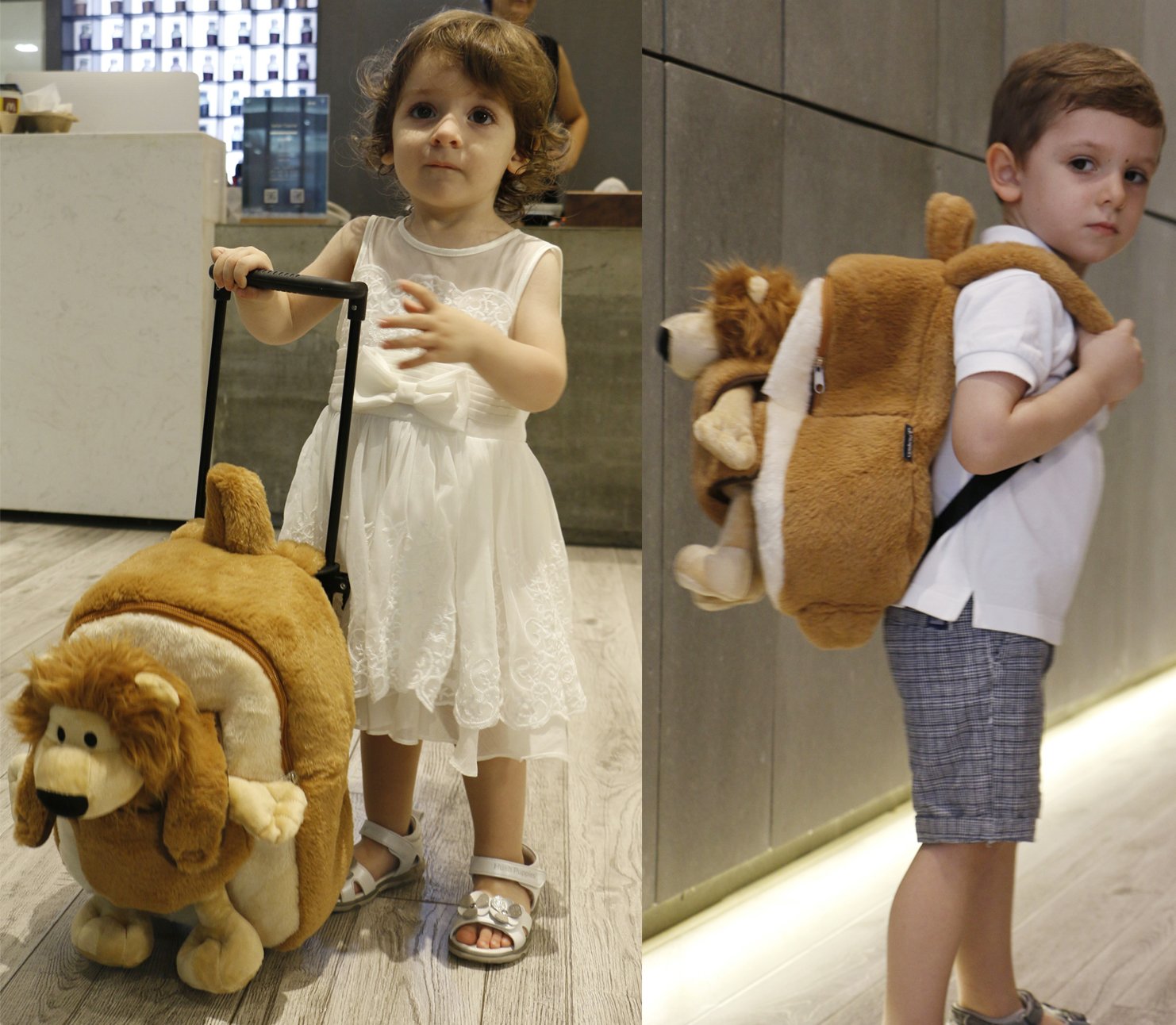 Funday Dinosaur Kids Backpack with Removable Wheels - Little Kids Luggage Backpack with Stuffed Animal Toy Dinosaur