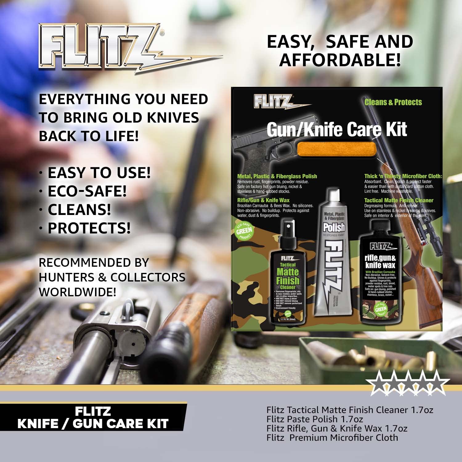 Flitz KG 41501 Mixed Knife and Gun Care Kit