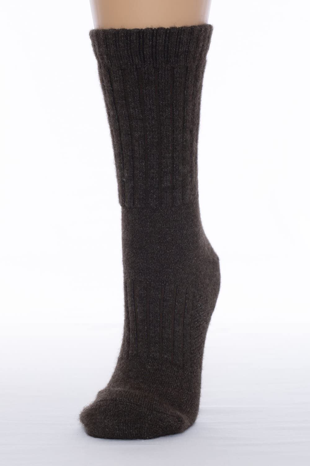 Happy Yak Socks, The Purist, Brown, 80% Yak Cashmere, Extra Large