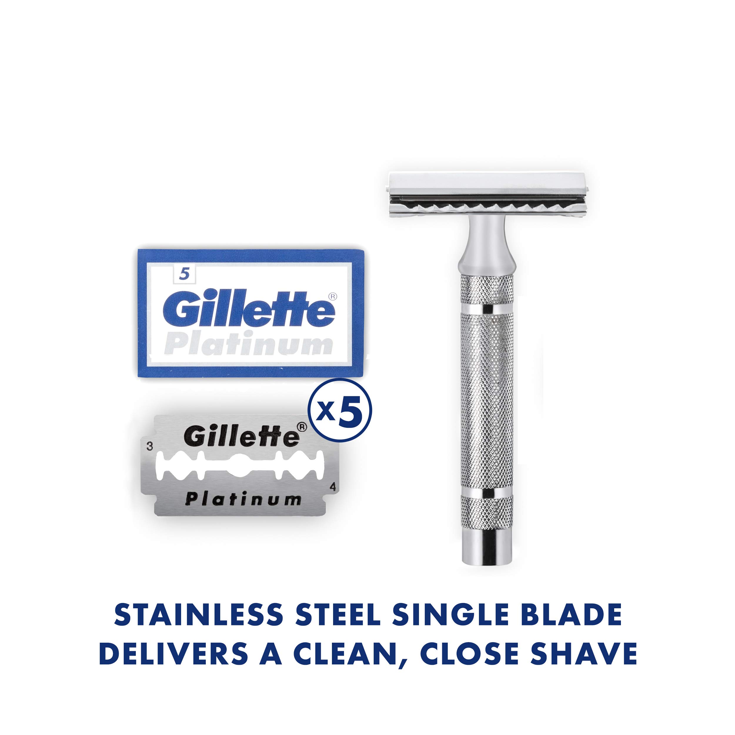 Gillette Heritage Safety Razor Kit includes Double Edge Safety Razor Blade and Travel Case