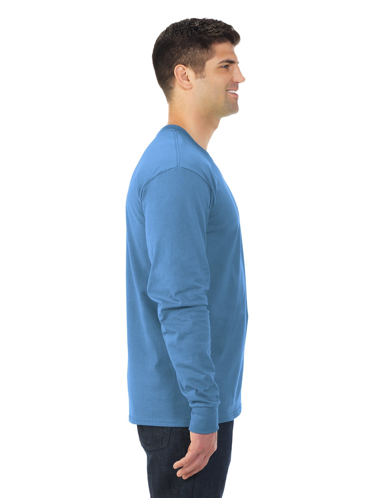 Fruit of the Loom Adult 5 oz. HD Cotton™ Long-Sleeve T-Shirt M BLACK HEATHER
