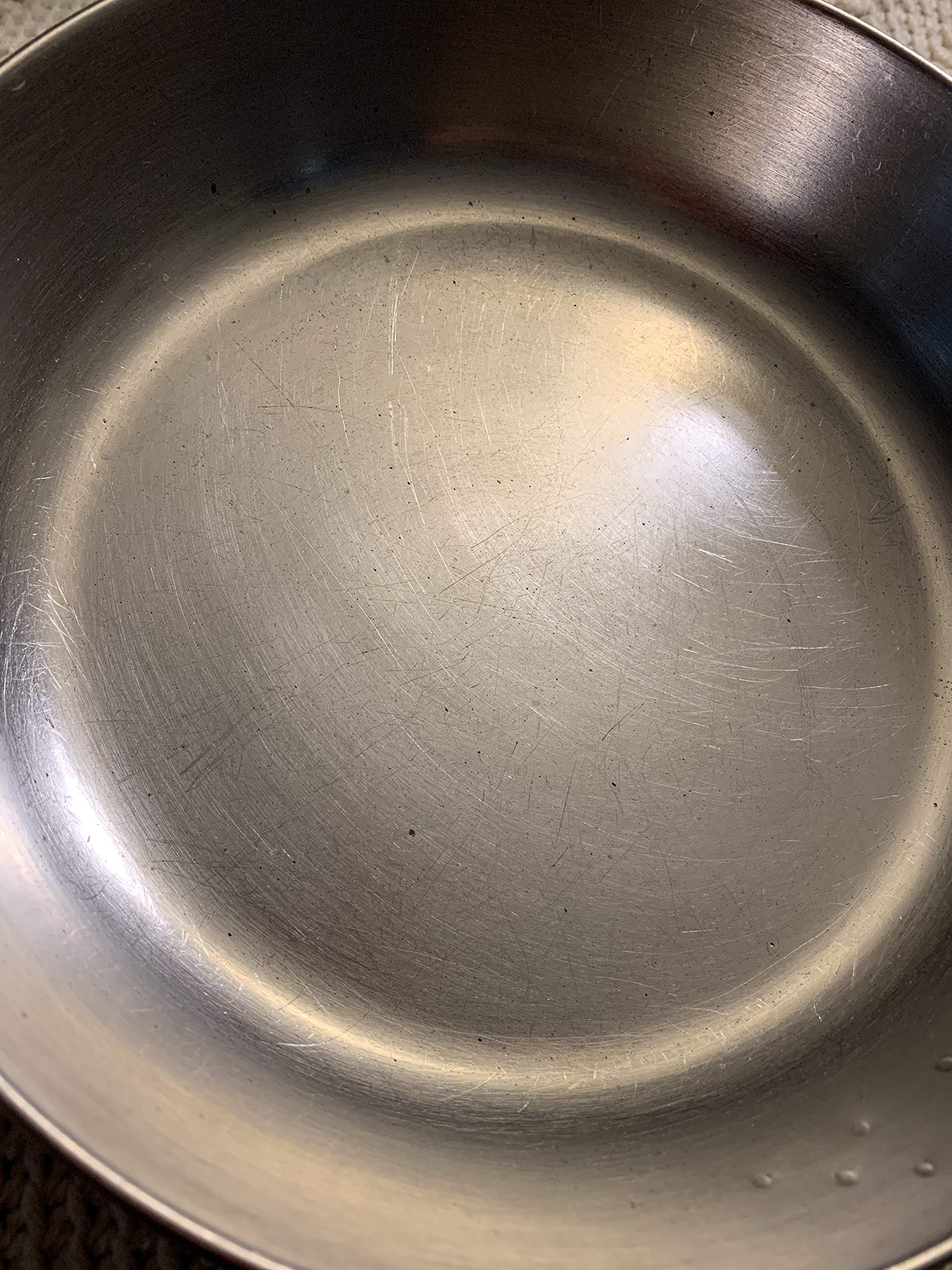 Vtg Revere Ware SS Copper Bottom Double Ring 8” Skillet