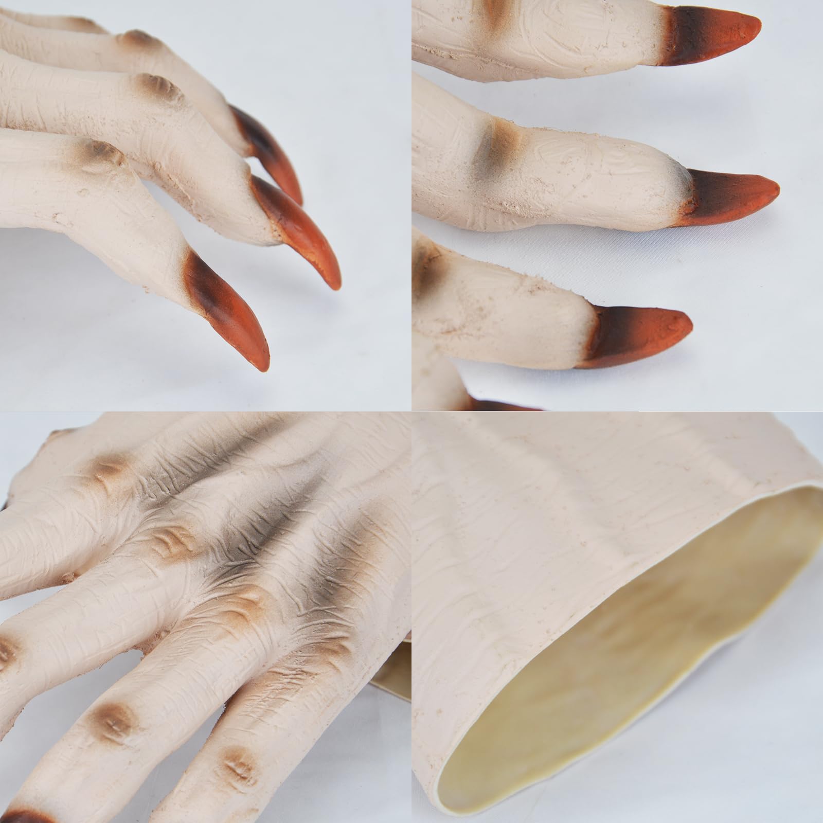 FREE BEAUTY Halloween Party Scary Moster Skeleton Bone Claw Hand Reaper Gloves Costume Adult