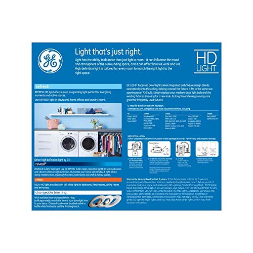GE 1-Pack Refresh 65-Watt Equivalent White Dimmable LED Recessed Retrofit Downlight (Fits Housing Diameter:5-in or 6-in)