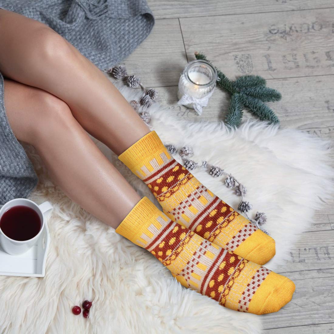 FYC Women Socks Winter - Gifts for Women - Warm Thick Soft Wool Socks Christmas Gifts Socks Cozy Crew Socks