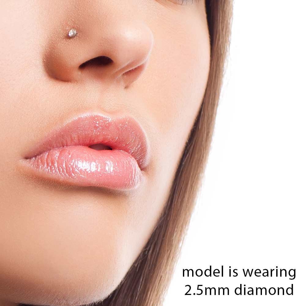 FreshTrends 18G 1.5mm 0.015 ct. tw Diamond SI1-SI2 G-H 14K Yellow Gold Twist Screw Nose Ring SI1