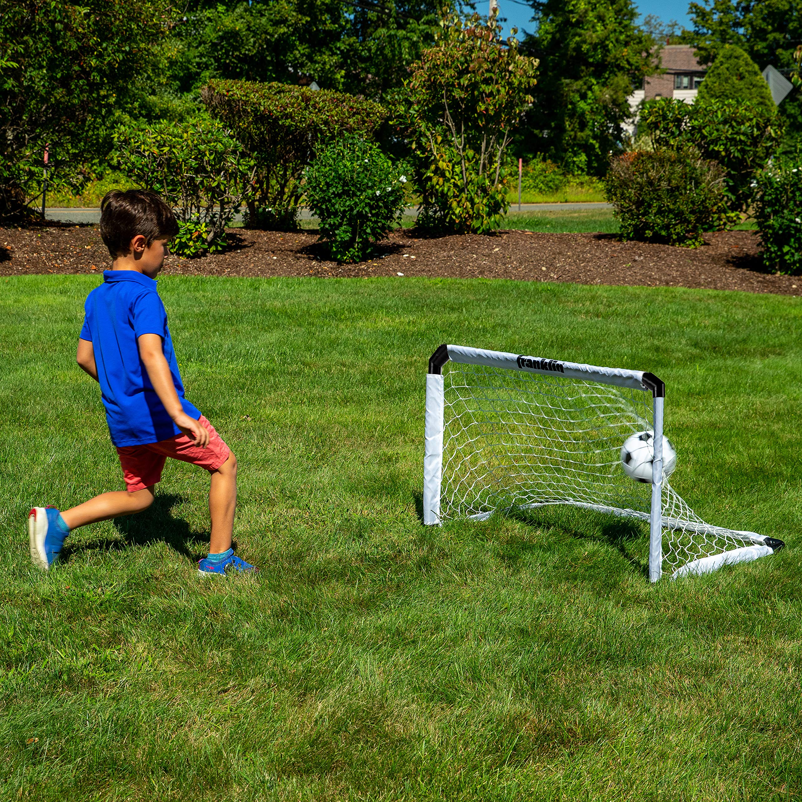 Franklin Sports Soccer Goal and Ball - Glow In The Dark/Light Up - 39.5 x 25.5 Goal
