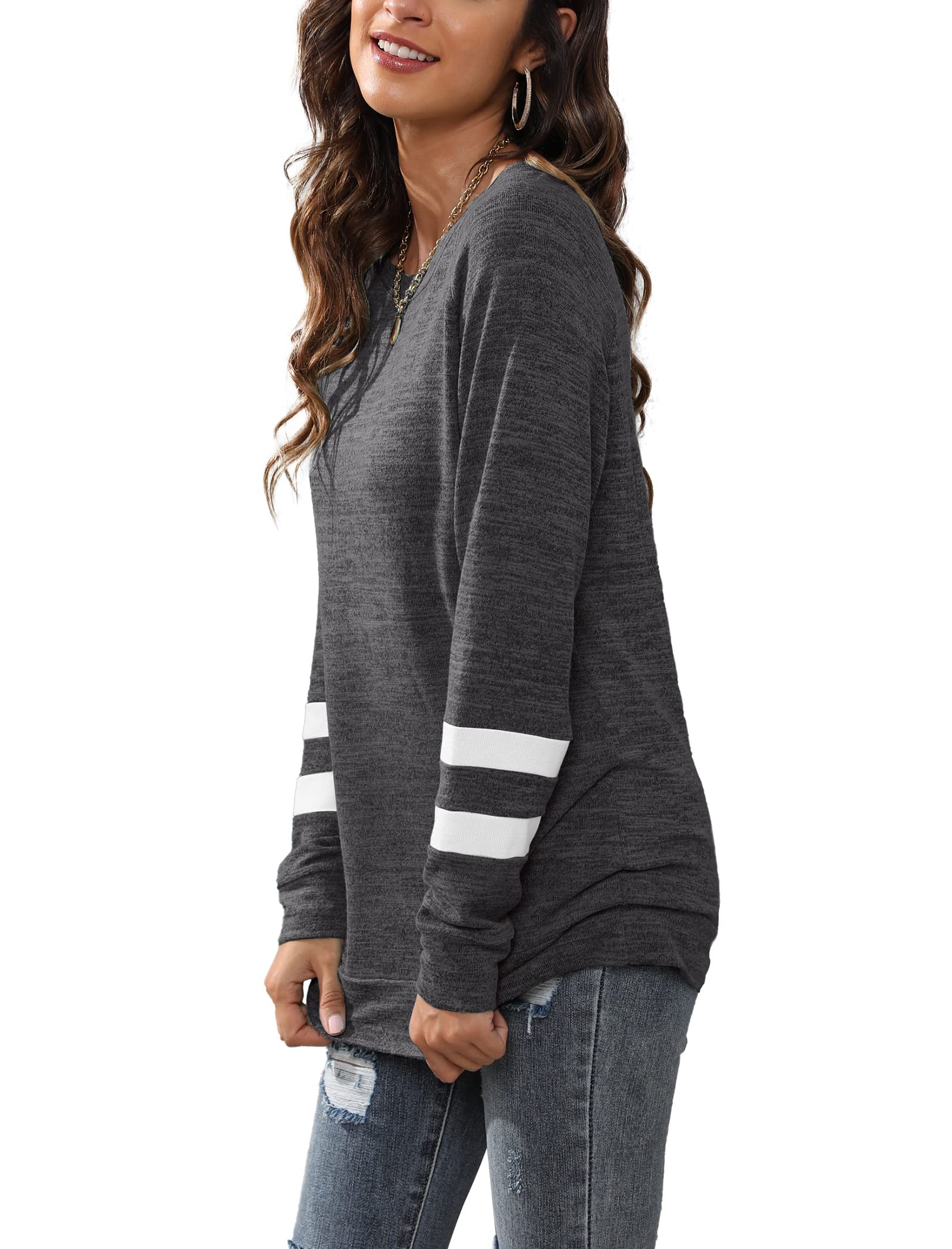 Geifa Sweaters for Women Trendy Cozy Sweatshirts Long Sleeve Shirts Fall Fashion 2023 Red L