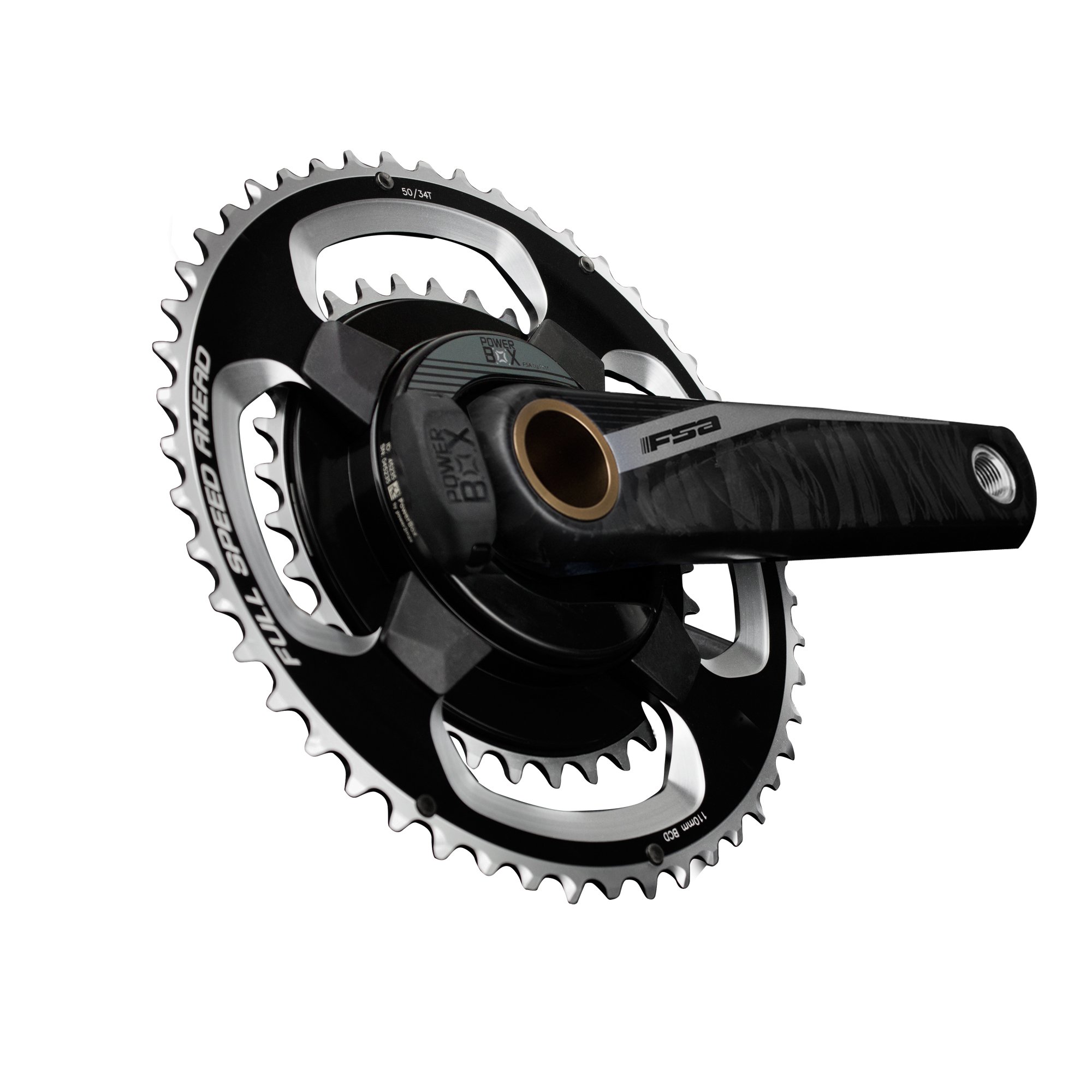 FSA Unisex's Powerbox Carbon 2x11 Road Chainset, Black, 50/34T/175 mm