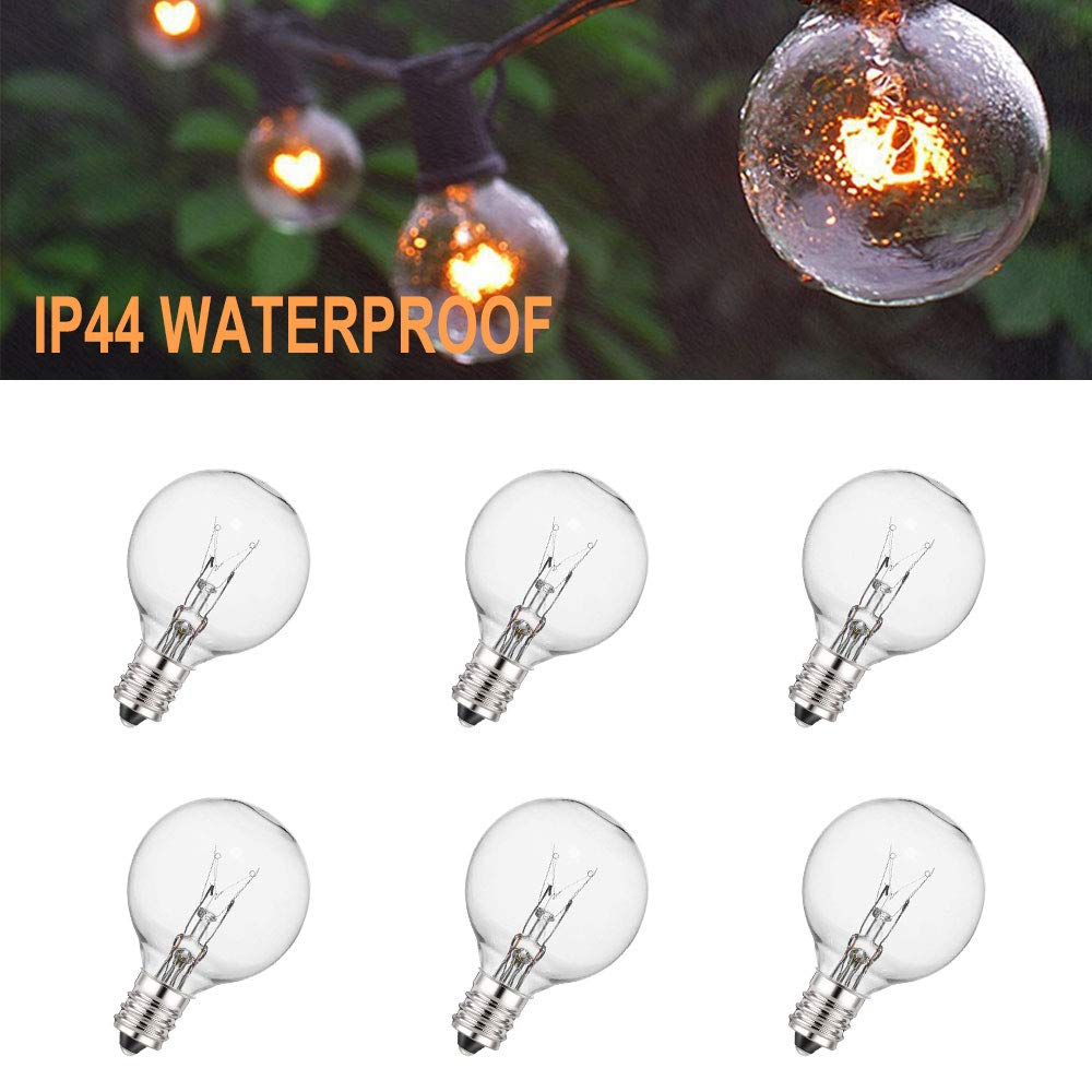 G40 LED Replacement Bulbs, 2700K Warm White String Outdoor Light Bulbs 1W Replace up to 5W, E12 Base Patio Light Bulbs, Small Dimmable Globe Bulbs for Indoor Outdoor Decor… (2200K)
