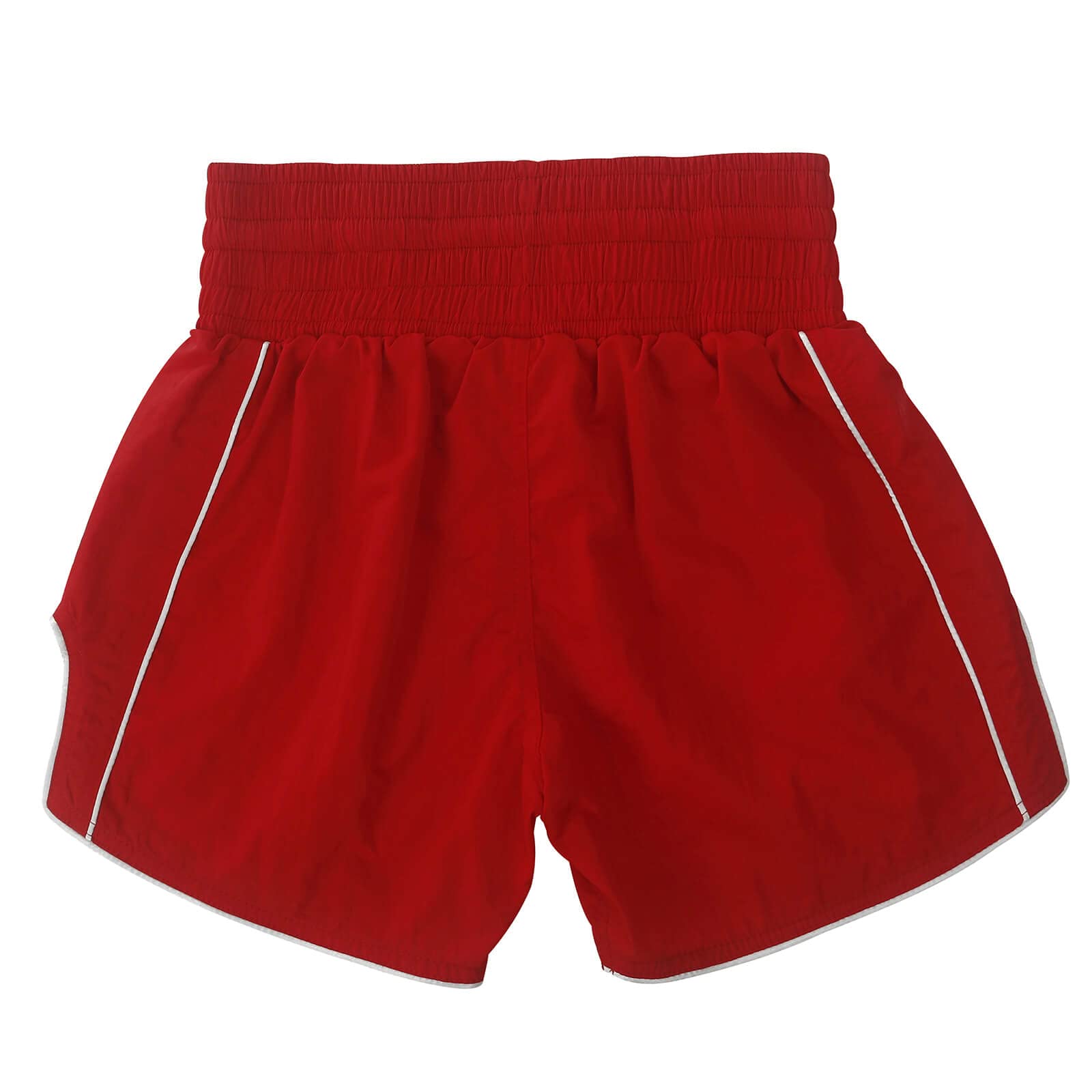 FLUORY Muay Thai Shorts Simple Stylish Boxing Shorts Soft Smooth Nylon Fighting Grapple Workout Shorts(Red)
