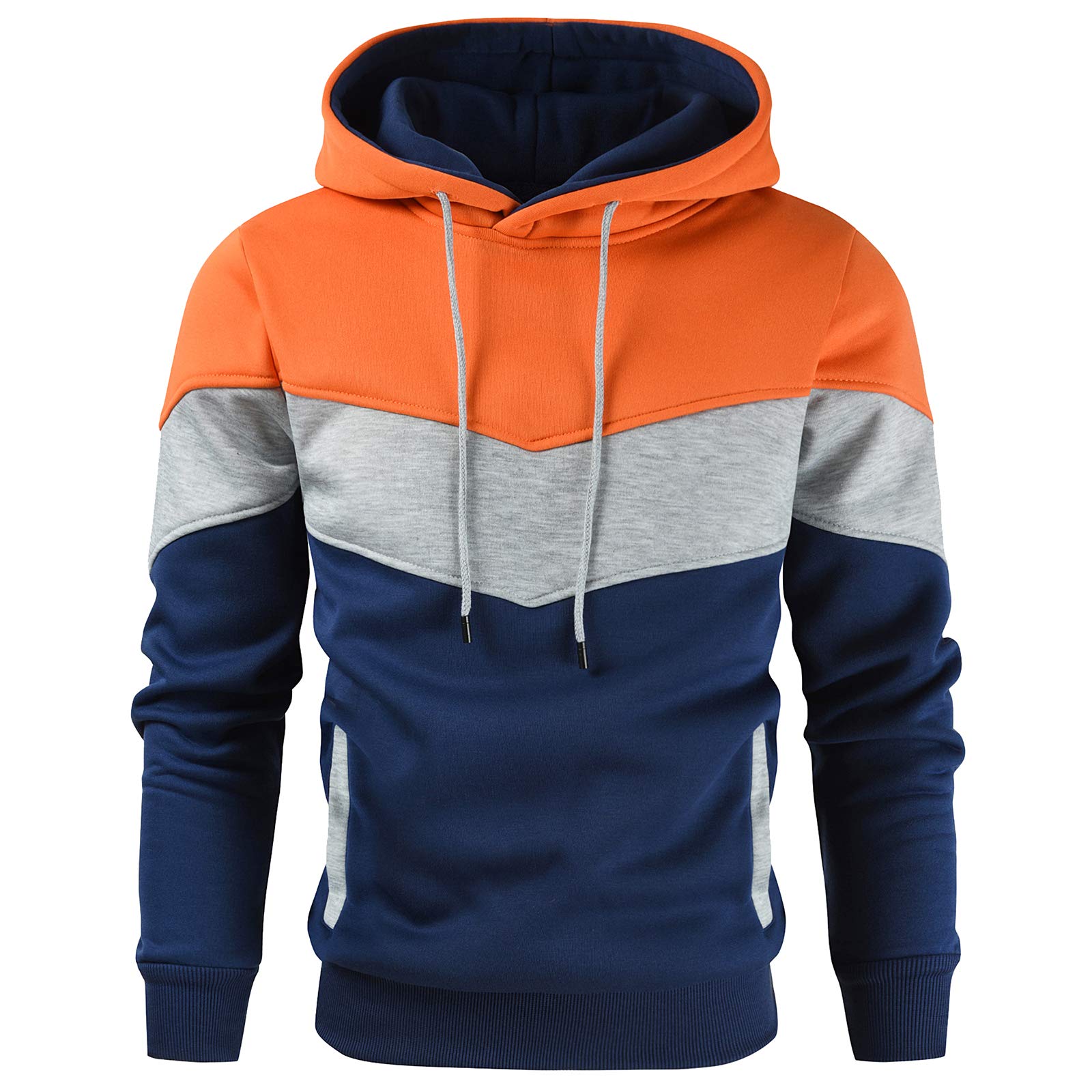 Gesean Men's and women's Novelty Color Block Pullover Fleece Hoodie Long Sleeve Casual Sweatshirt with Pocket