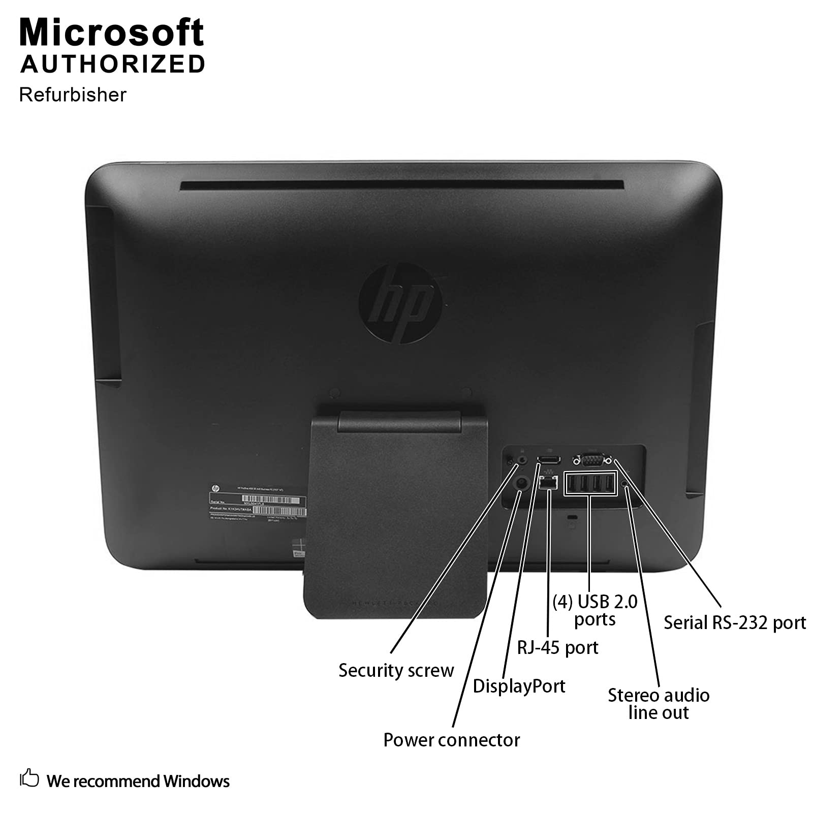 HP ProOne 400 G1 19.5 Inch All-in-one PC, Intel Quad Core i5-4590T up to 3.7GHz, 8G DDR3, 256G SSD, Display Port, Windows 10 Pro 64 Bit-Multi-Language Supports English/Spanish/French(Renewed)