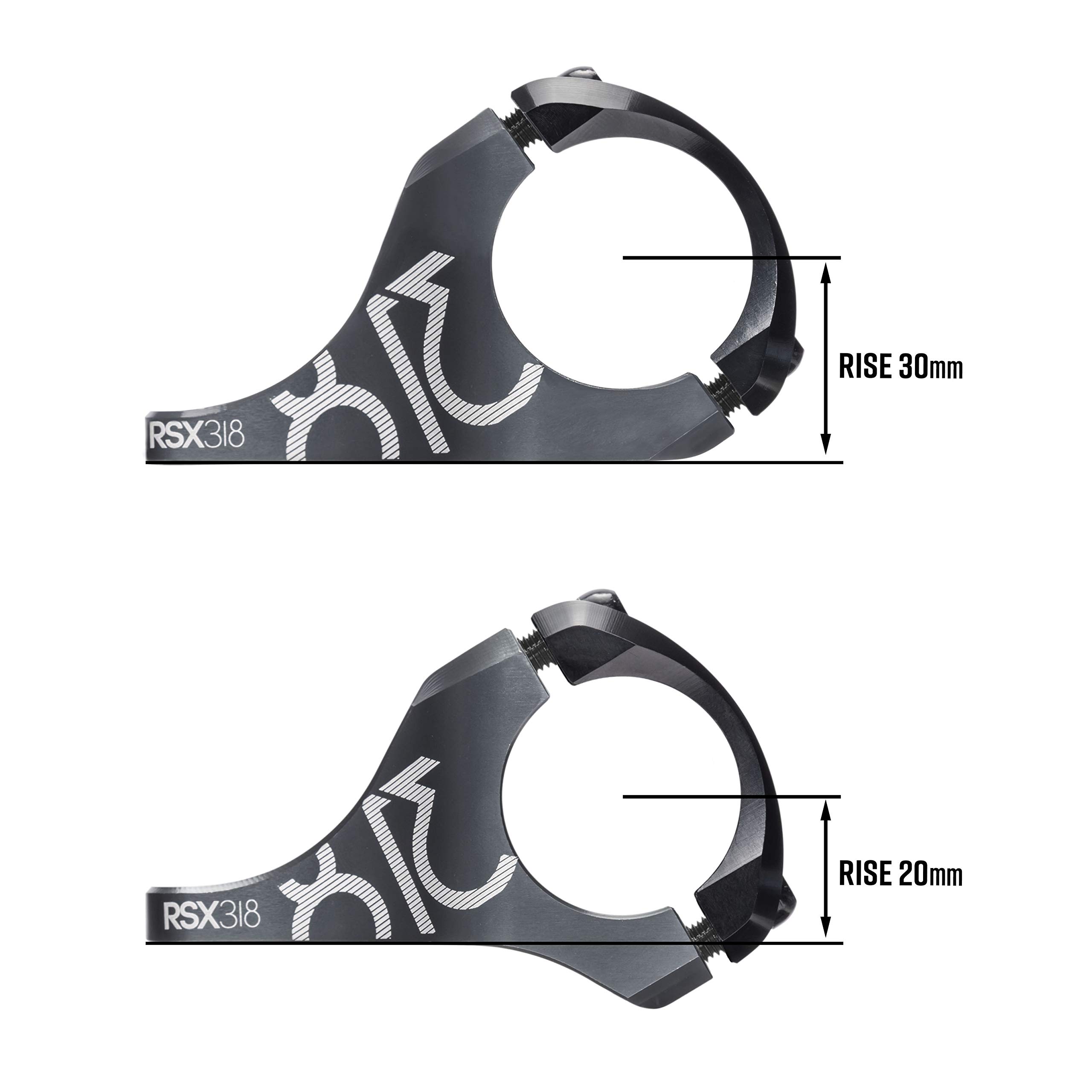 Funn RSX Mountain Bike Direct Mount Bike Stem with 31.8mm Bar Clamp, 2 Pieces Lightweight Split Design for Dual Crown Forks, Adjustable Extension 45-50mm with 20mm Rise (Orange)