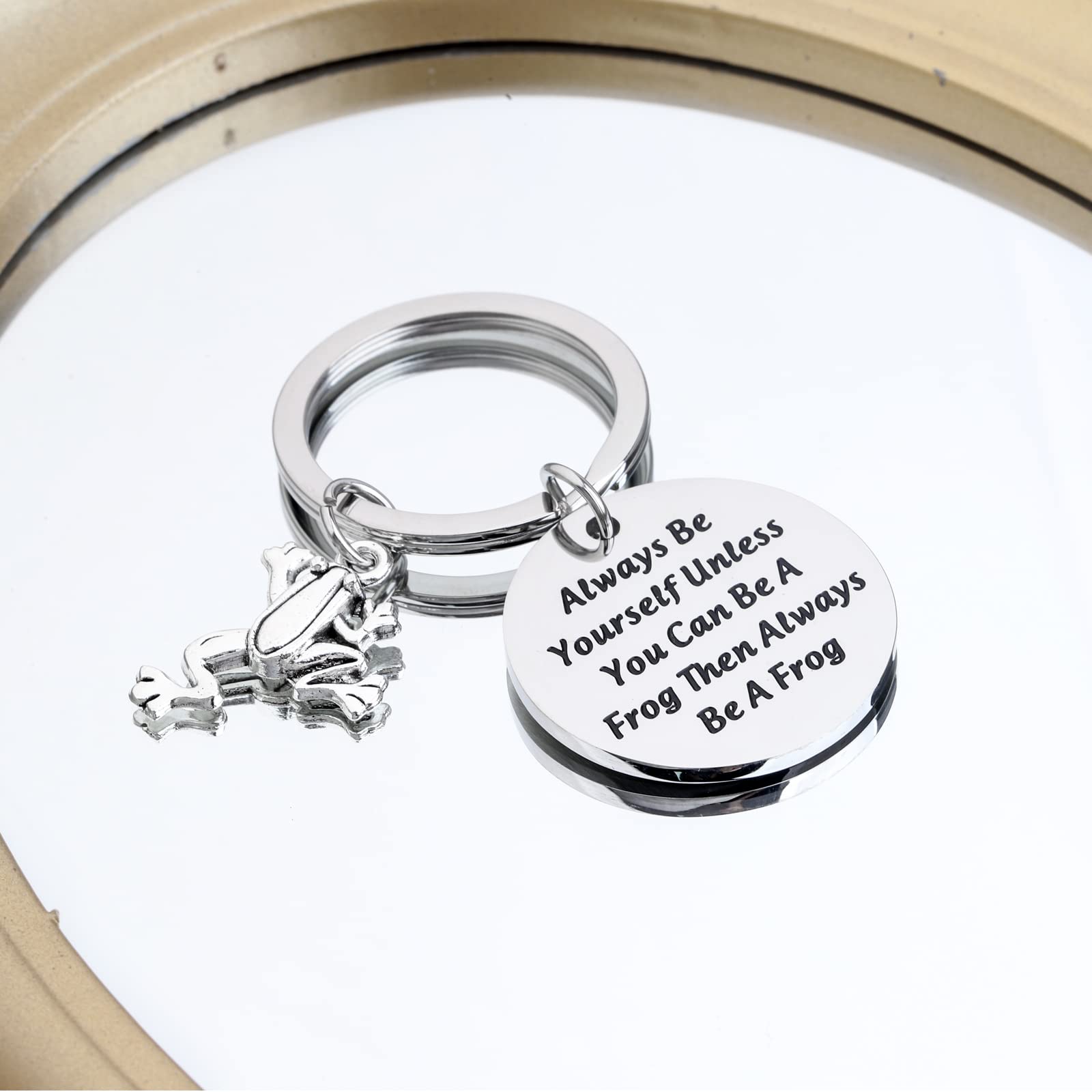 FOTAP Funny Frog Gift Always Be Yourself Unless You Can Be A Frog then Always Be A Frog Key Frog lover Gift Best Friend Gift (Frog key)