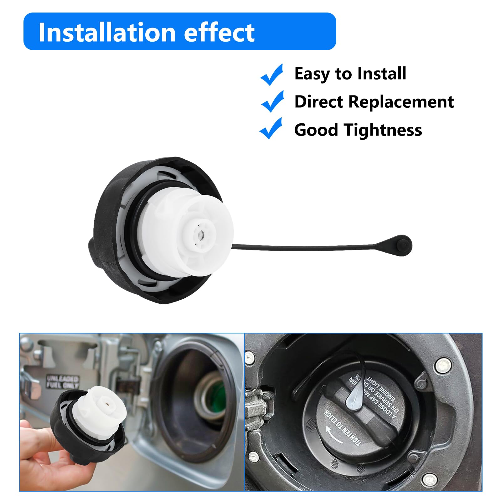 Gas Cap Replacement for 2003-2018 Jeep Wrangler JK Gas Cap 2003 2004 2005 2006 Jeep Wrangler TJ Fuel Cap Replace 52030387AA 52030387AB 52100552AG Fuel Tank Filler Cap