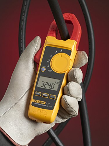 Fluke 324 True-RMS Clamp Meter with Temperature & Capacitance, Measure AC Current Up To 400 A and AC/DC Voltage Up to 600 V, Includes Backlit Display, Measure Resistance Up To 4000 Ohms